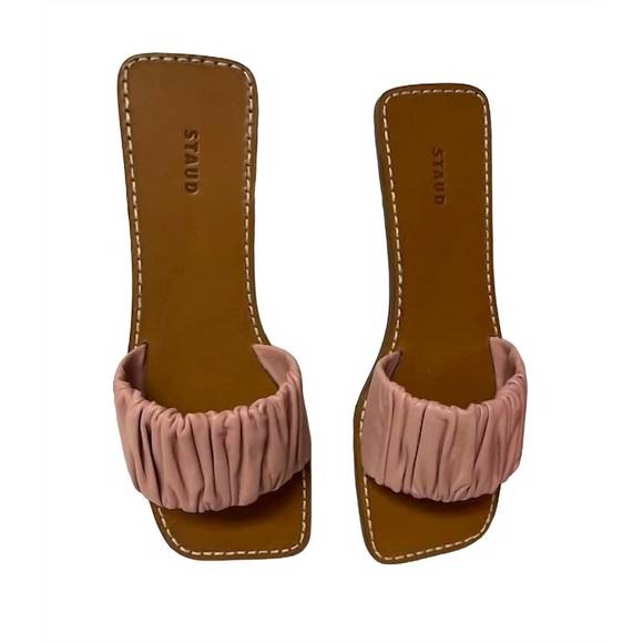 STAUD | Shoes | New Staud Nina Ruched Sandal In Dark Blushtan | Poshmark